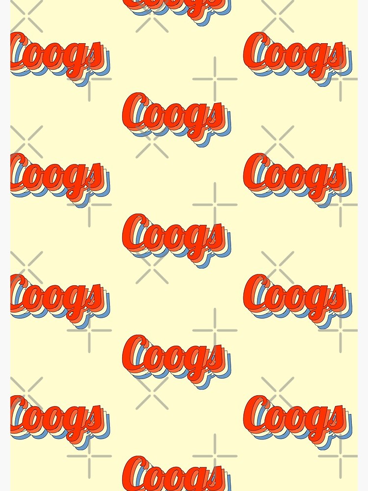 "Coogs Retro Layered Pop Text" Spiral Notebook for Sale by ...