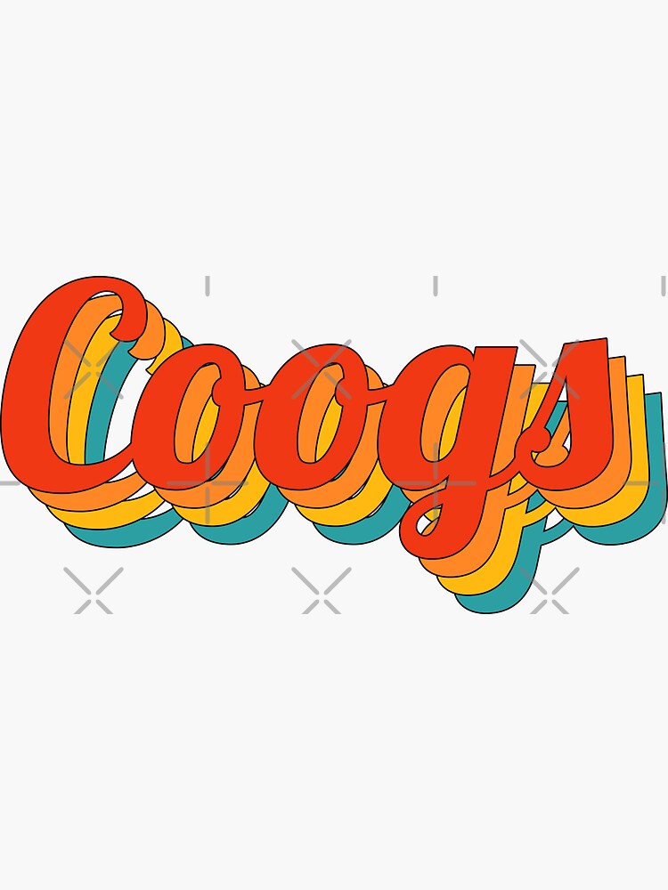 "Coogs Retro Layered Pop Text " Sticker for Sale by RobertVelarde ...