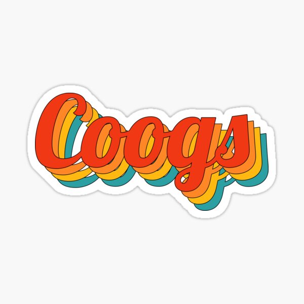 "Coogs Retro Layered Pop Text " Sticker for Sale by RobertVelarde ...
