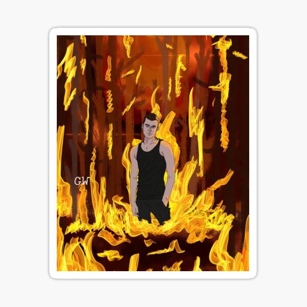 "Ronan Lynch fire " Sticker for Sale by mayhemmoth | Redbubble