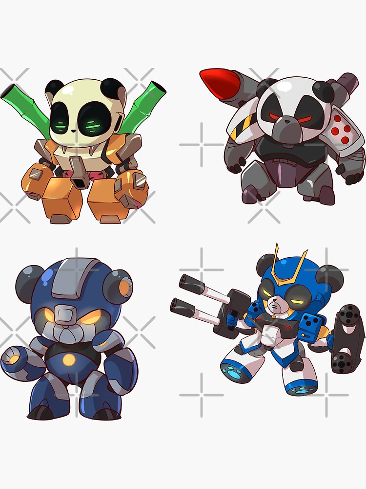 "Panda Mech Sticker Pack | Samurai Panda" Sticker for Sale by ...