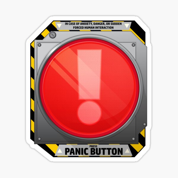 "Panic Button!" Sticker by Todd3point0 | Redbubble