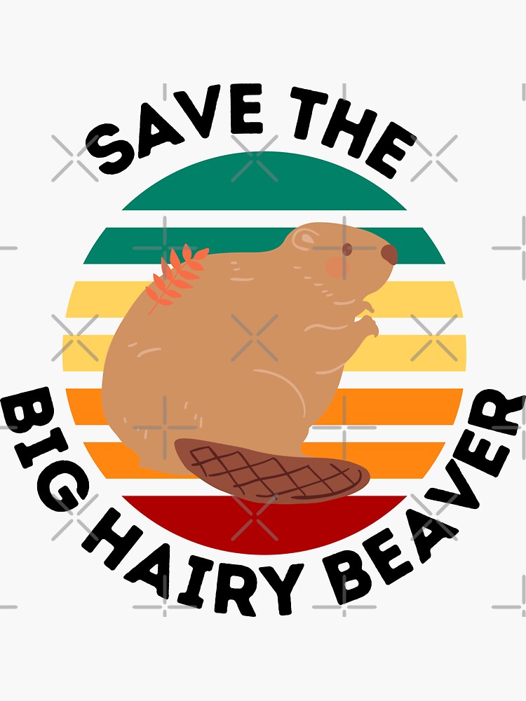 "Save The Big Hairy Beaver" Sticker for Sale by Pstawicki | Redbubble
