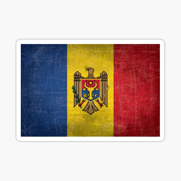 "Vintage aged Moldova flag" Sticker for Sale by DesignByBobo | Redbubble