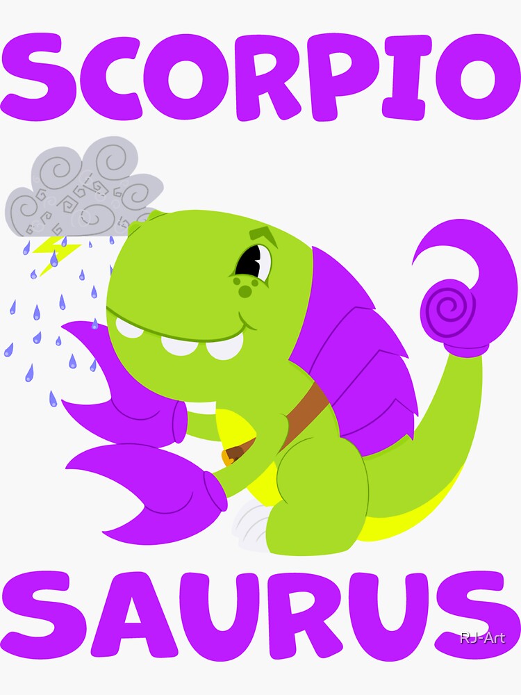 "Scorpiosaurus Scorpio Zodiac Sign Scorpion T-Rex Dinosaur" Sticker for ...