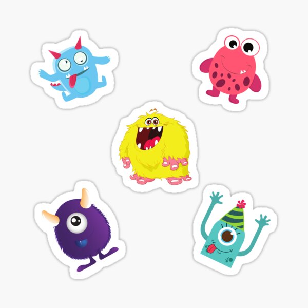 "Monsters Sticker Pack - Monsters Fun Stickers" Sticker for Sale by ...