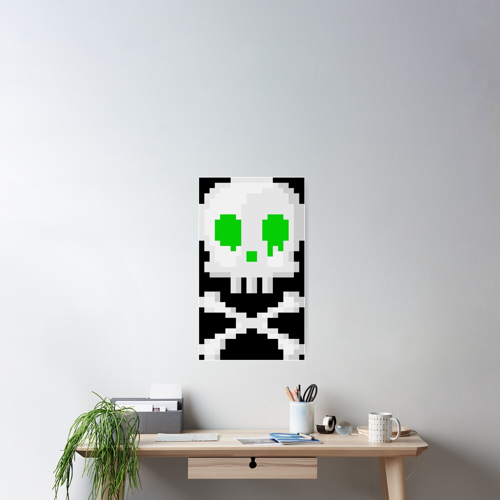 "Toxic Pixel Art Skelett Schädel und Knochen" Poster von TakoyakiTech ...