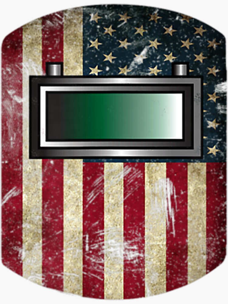 "Welding Helmet American Flag Welder " Sticker for Sale by doratw2alda ...