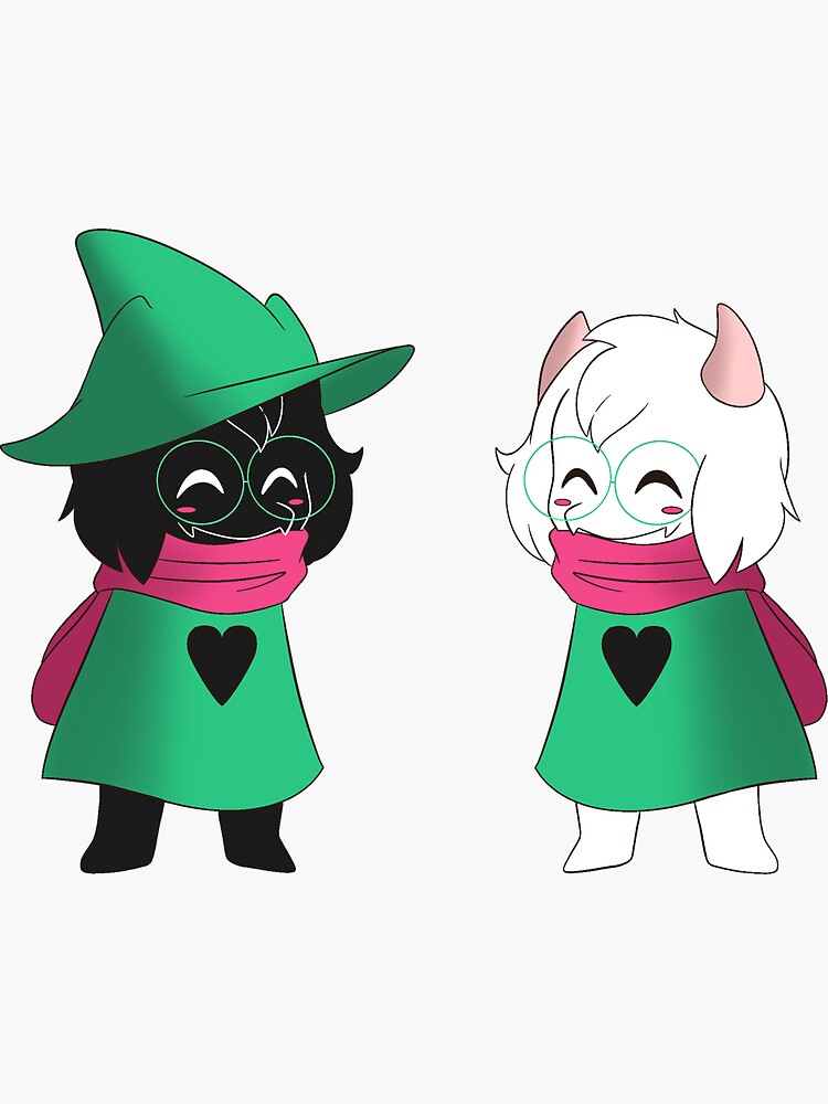 "Ralsei hat and no hat" Sticker for Sale by Kpikmn | Redbubble