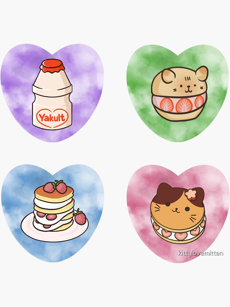 "Cute food sticker sheet" Sticker by kittylovemitten | Redbubble