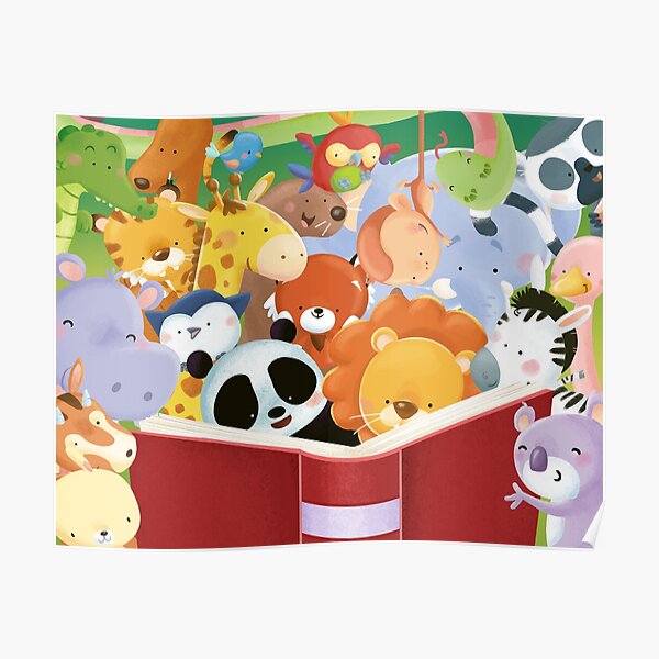 "Animals reading" Poster for Sale by malosdedos | Redbubble
