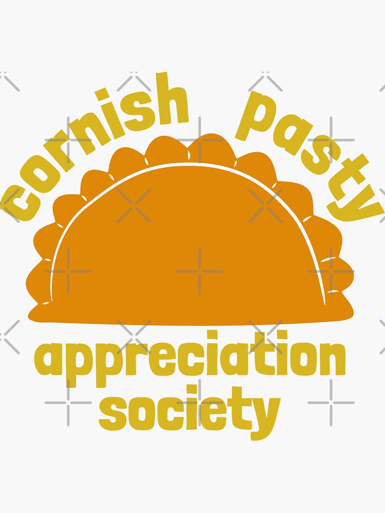 "Cornish Pasty Appreciation Society Orange Yellow" Sticker for Sale by ...