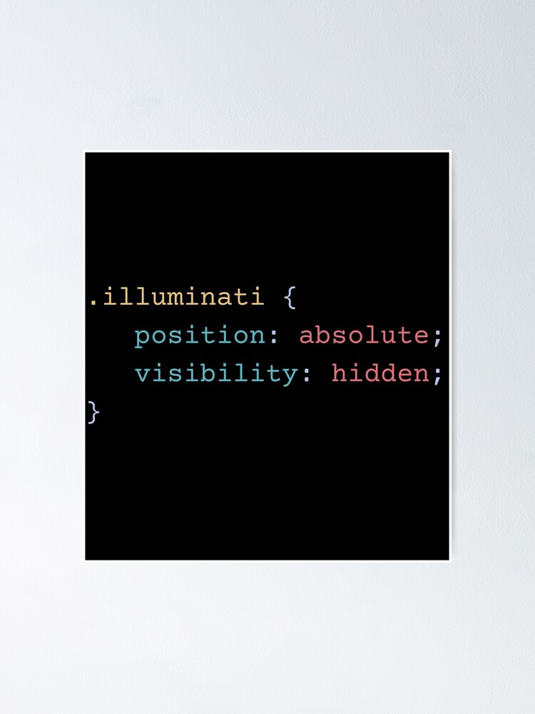 Póster «Illuminati como código CSS. El diseño HTML, Javascript y CSS son siempre un paquete. En ...