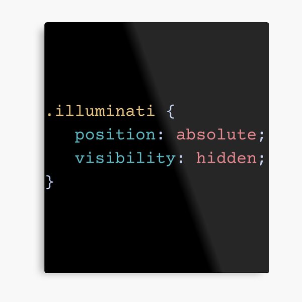 Lámina metálica «Illuminati como código CSS. El diseño HTML, Javascript y CSS son siempre un ...