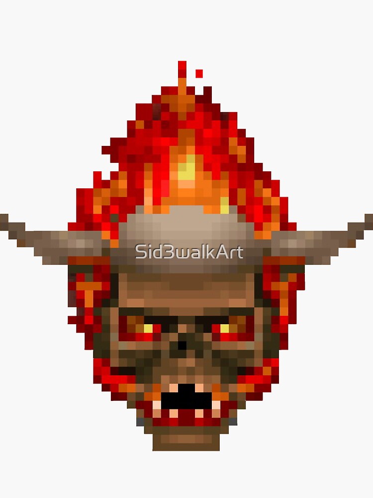 "Doom Skull Retro" Sticker by Sid3walkArt | Redbubble