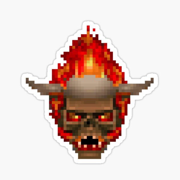 "Doom Skull Retro" Sticker by Sid3walkArt | Redbubble