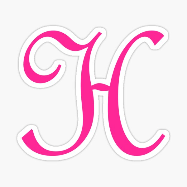 "Letter H Capital Alphabet Girls Birthday" Sticker for Sale by Shariss ...