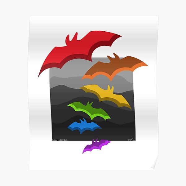 "Rainbow Bats!" Poster by StarlightIRIS | Redbubble