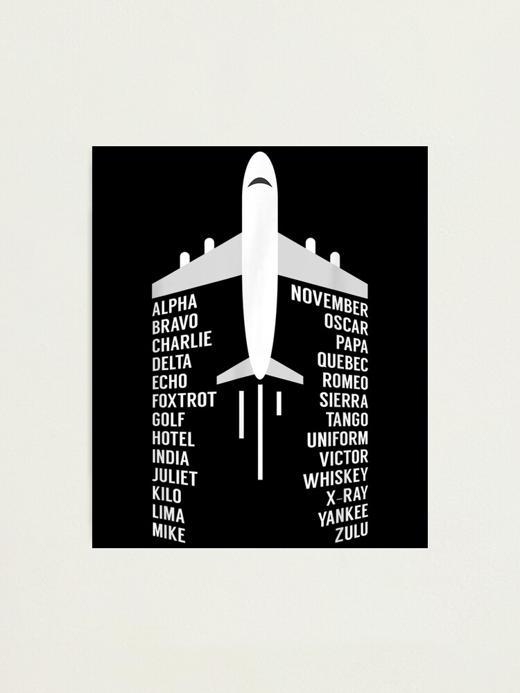 " Phonetic Alphabet Aviation Pilot Airplane Aircraft Gift" Photographic ...