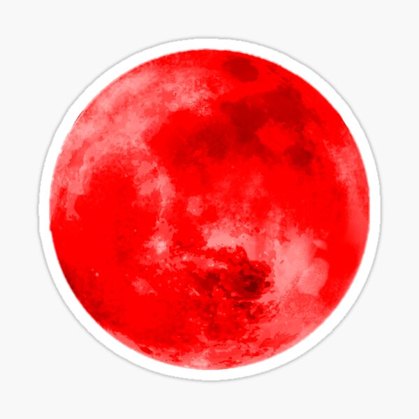 "Red moon " Sticker by NarimanArt | Redbubble