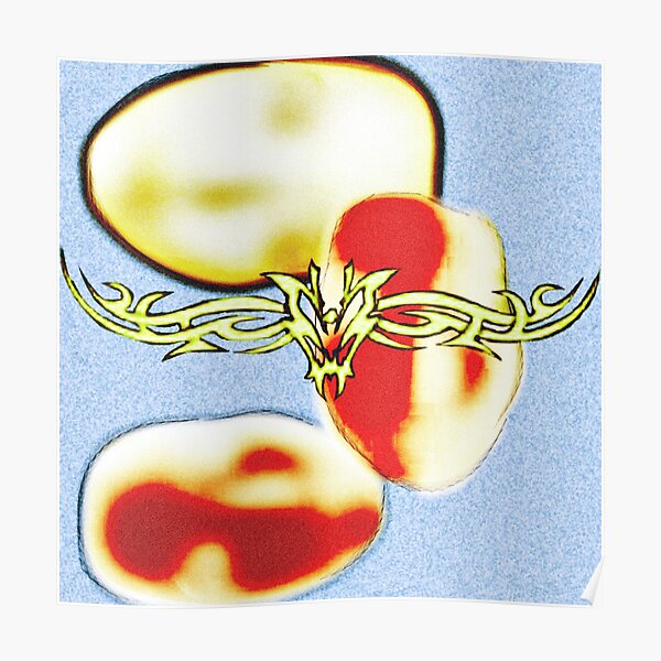 "abstract light blue rave face design" Poster for Sale by Rumelio ...