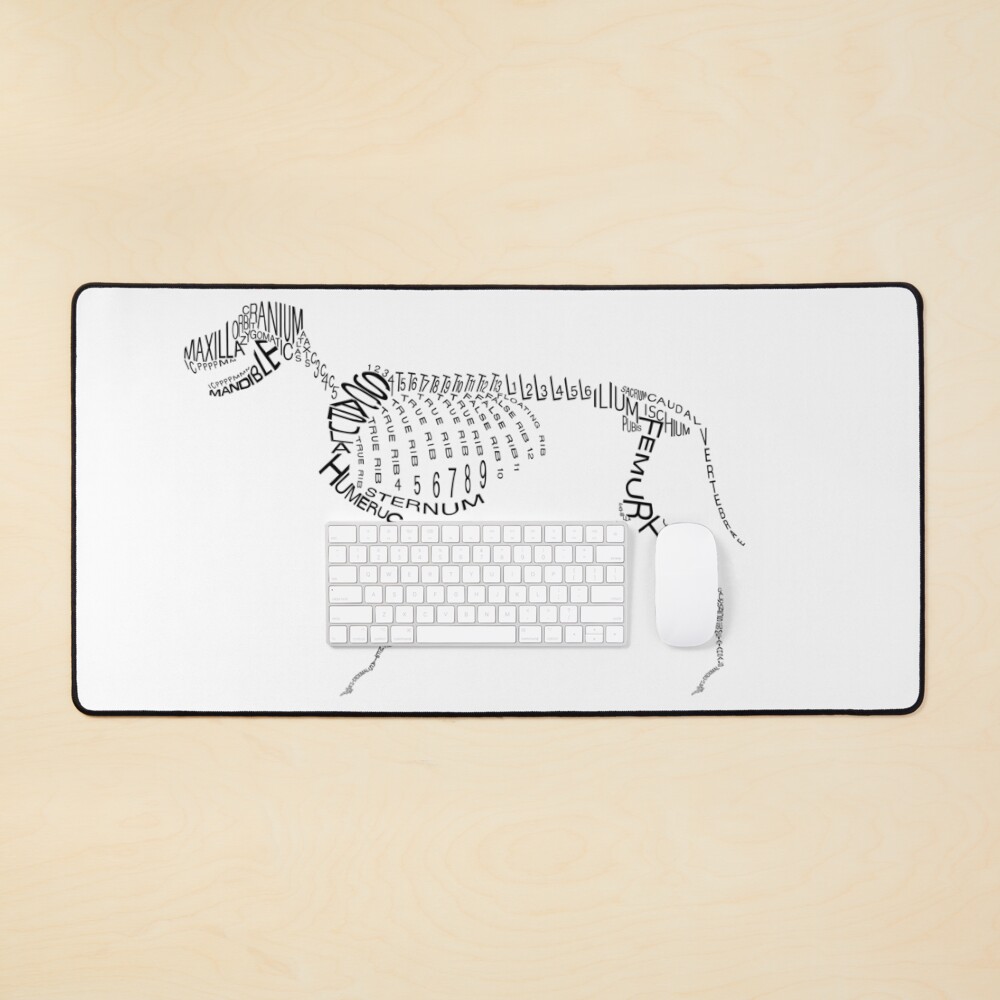 "Typographic Dog Skeleton" Sticker for Sale by howlinglights | Redbubble