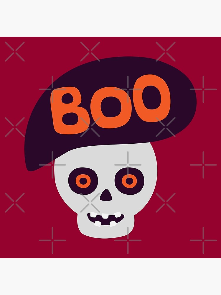 "Boo skeleton face scary spooky halloween chracter with hat" Poster by ...
