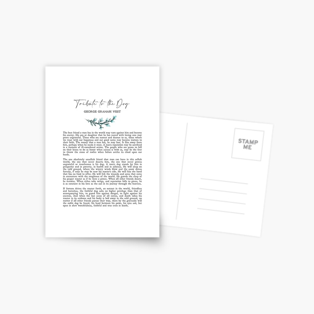 "Tribute to the Dog | George Graham Vest | Speech | Eulogy | Court Case ...