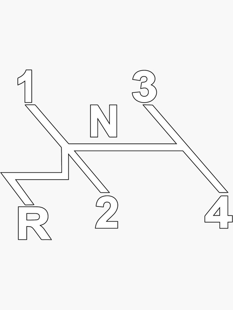 "Gear Shift Pattern Classic" Sticker for Sale by DenesaLeae | Redbubble