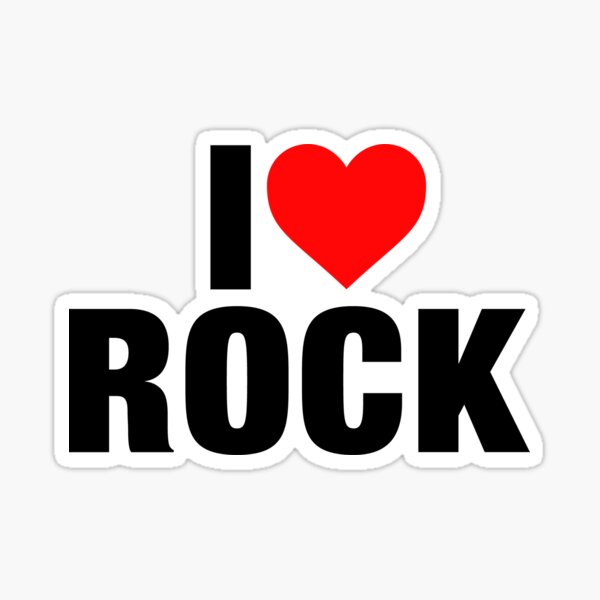 "I Love Rock Music" Sticker for Sale by retrorebirth | Redbubble
