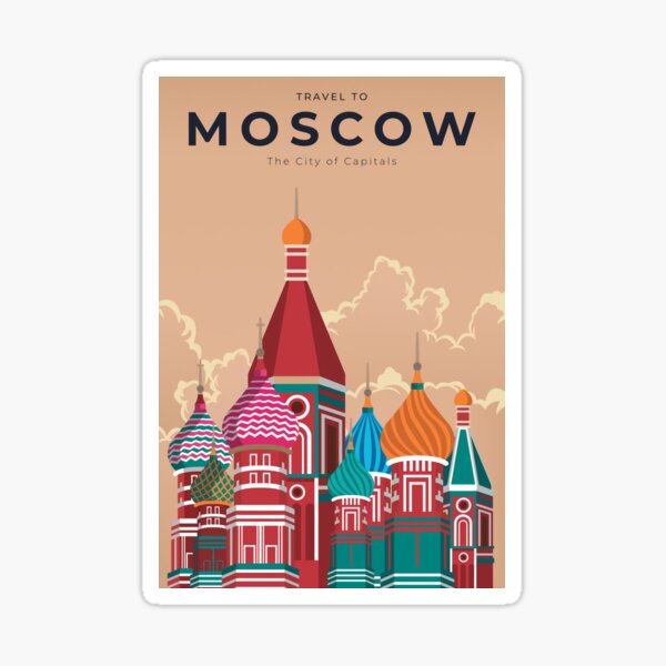 "Travel To Moscow The City Of Capital" Sticker for Sale by dickinsonme ...