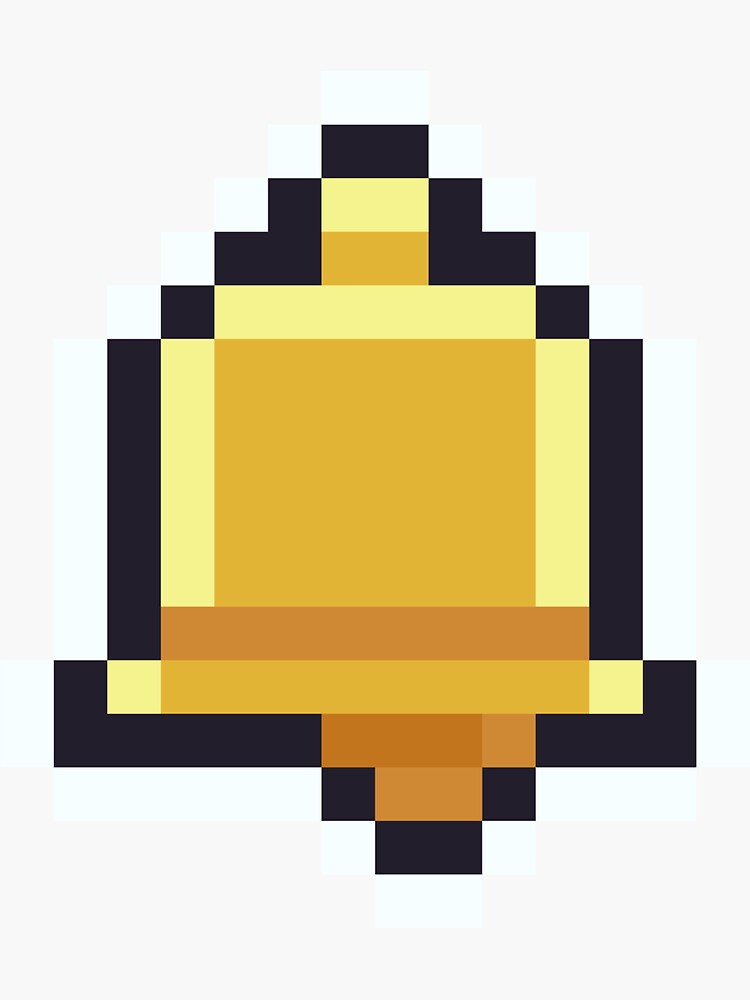 "Bell Pixel Art" Sticker for Sale by RednGreen | Redbubble
