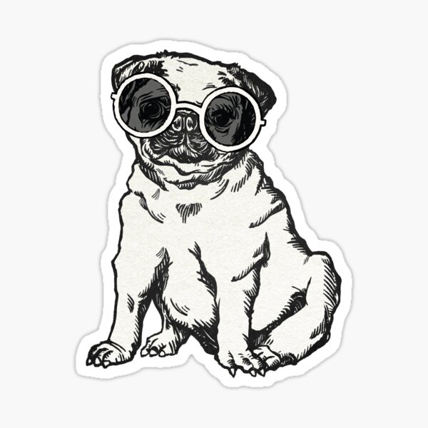 "swag cool pug" Sticker for Sale by DiviaDesigns | Redbubble