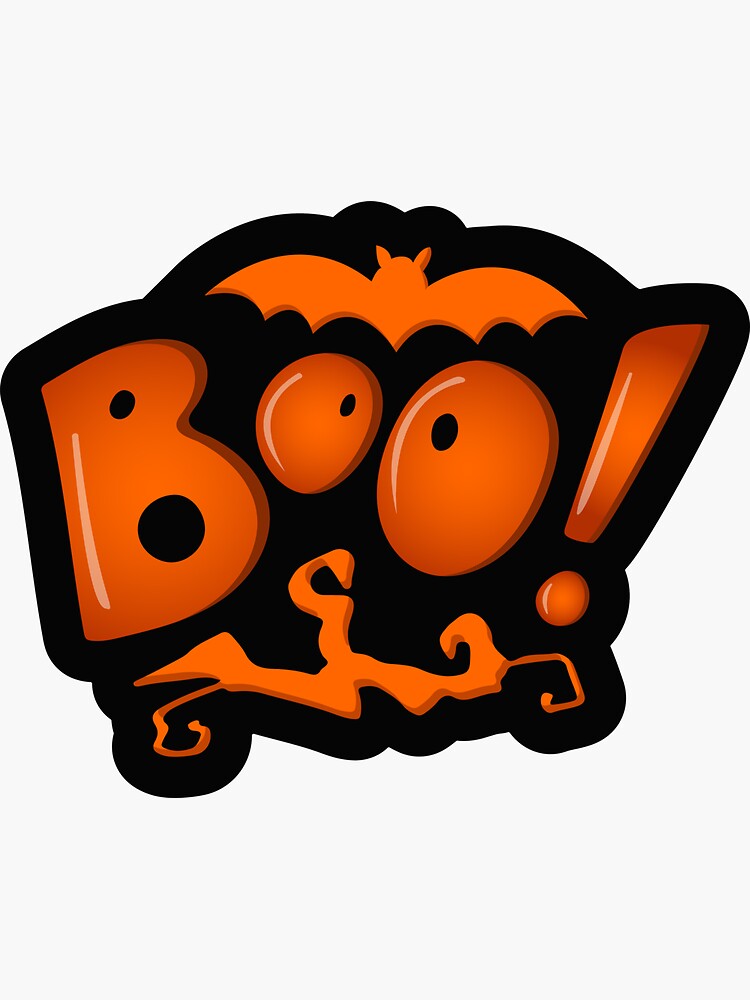 Pegatina «¡Boo !, ilustración vectorial. Rotulación digital a mano para ...