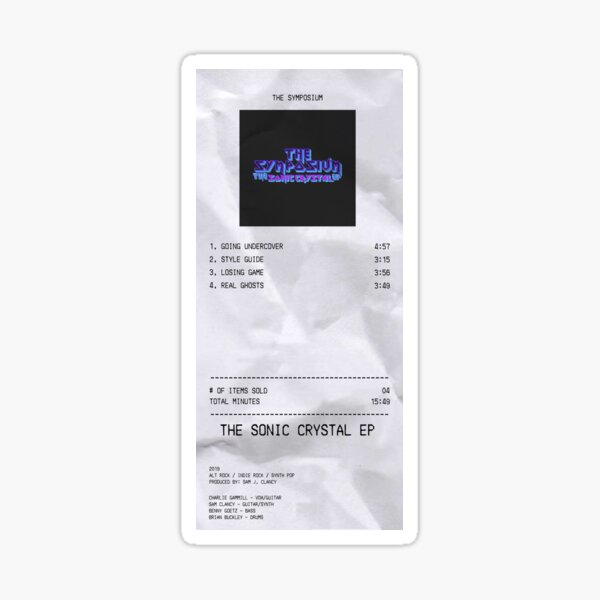 "The Symposium The Sonic Crystal EP album receipt" Sticker for Sale by ...