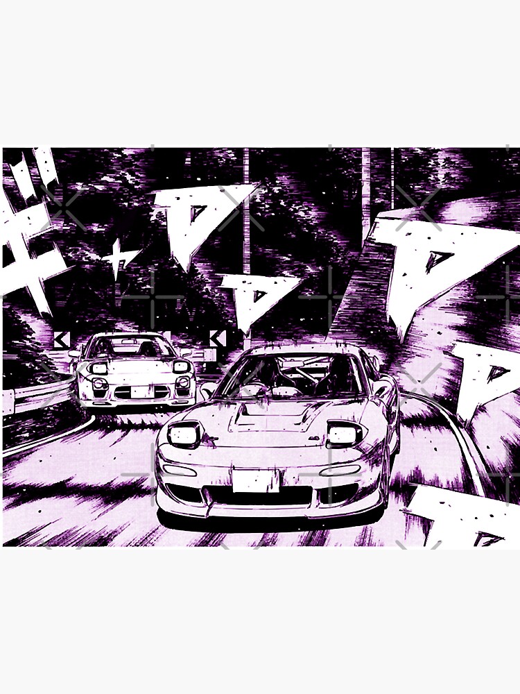 "Black Art Vintage Anime Initial D Funny Japanese" Sticker for Sale by ...