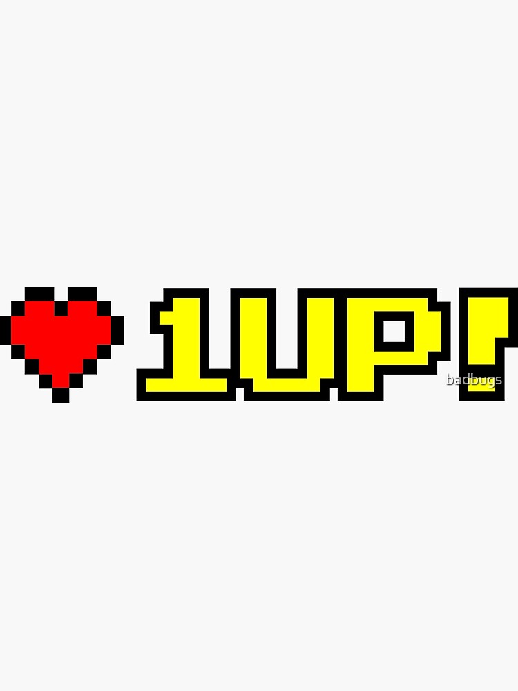 "8-bit 1UP" Sticker for Sale by badbugs | Redbubble