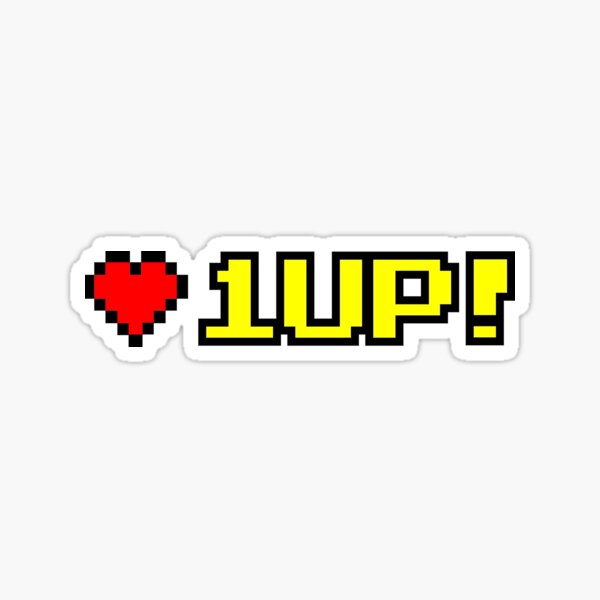 "8-bit 1UP" Sticker for Sale by badbugs | Redbubble