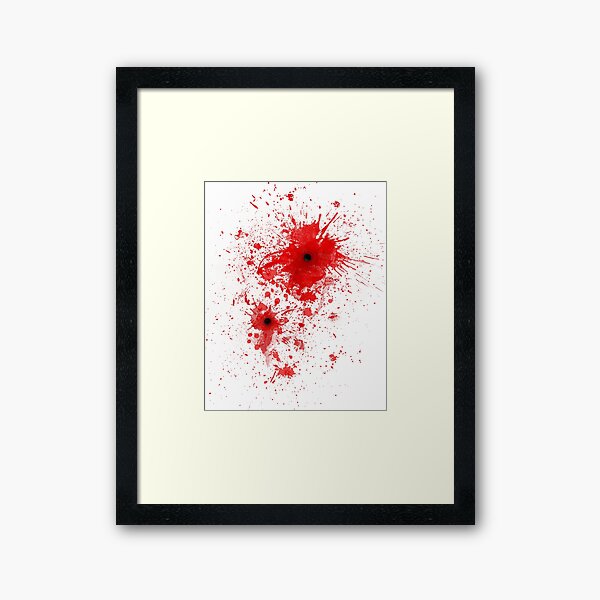 "Blood spatter / bullet wound - costume" Framed Art Print for Sale by ...