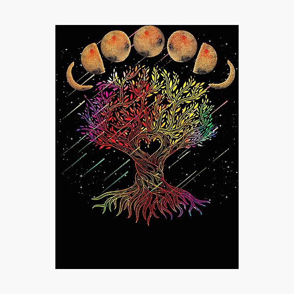 "Tree Of Life Phases Of The Moon Fundamental Mythologies" Photographic ...