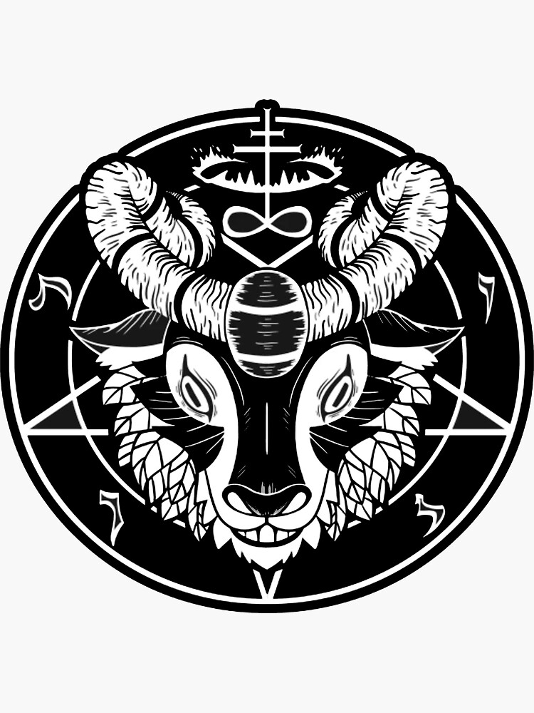 "THE GOAT DEMONIC HORROR SATANIC RITUALS STICKER AND SHIRT " Sticker ...