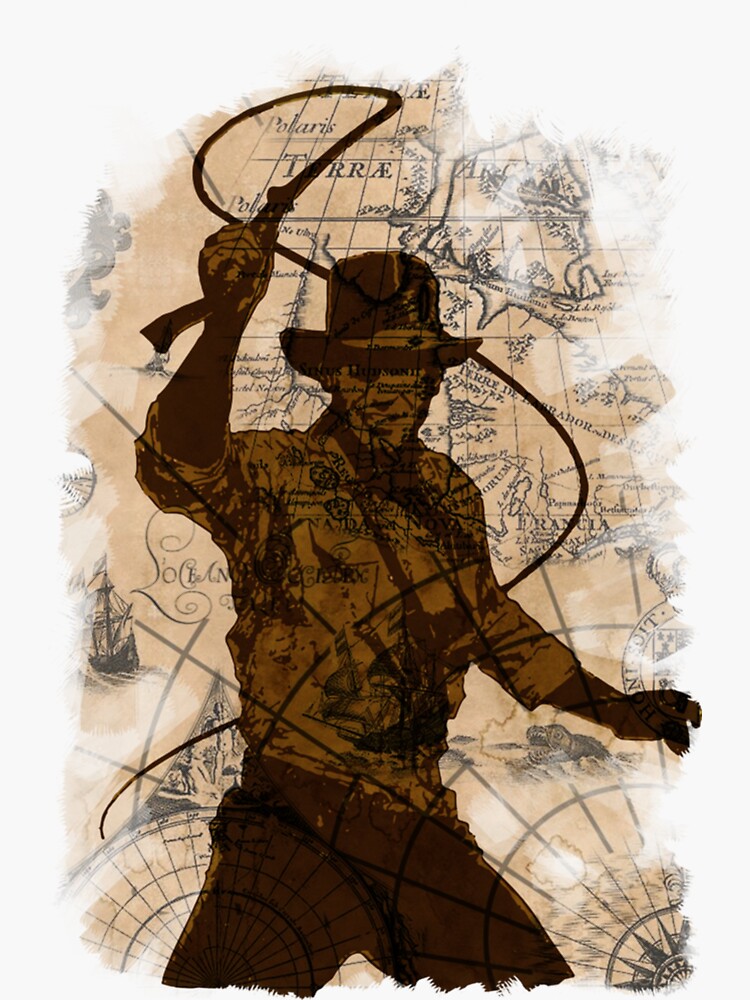 "Indiana Jones Treasure Map Tee Sticker" Sticker for Sale by mireenri ...