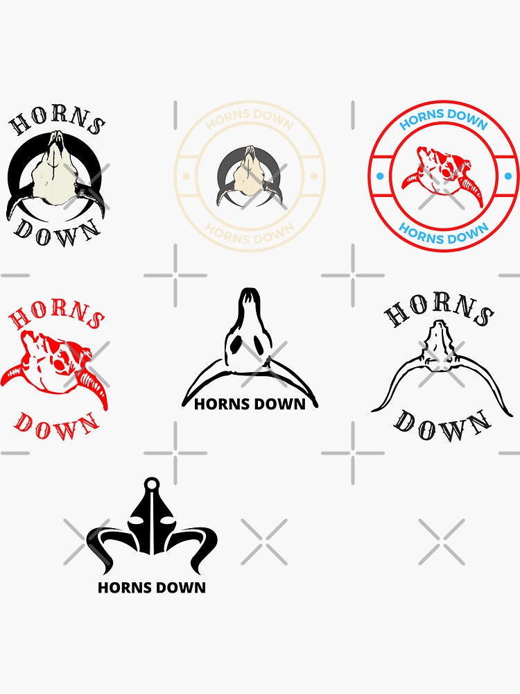 "Horns down bundle stickers" Sticker by Clurixious | Redbubble