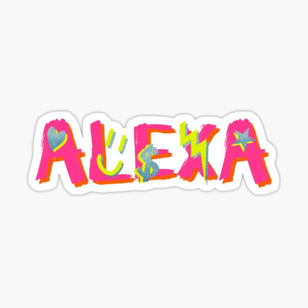 "ALEXA name" Sticker for Sale by juliasantos5 | Redbubble