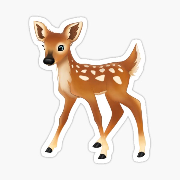 "Cute Baby Deer" Sticker for Sale by Yellow-Finch | Redbubble