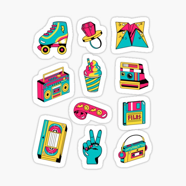 "Rad 1980s Retro Old School Collection " Sticker for Sale by ...