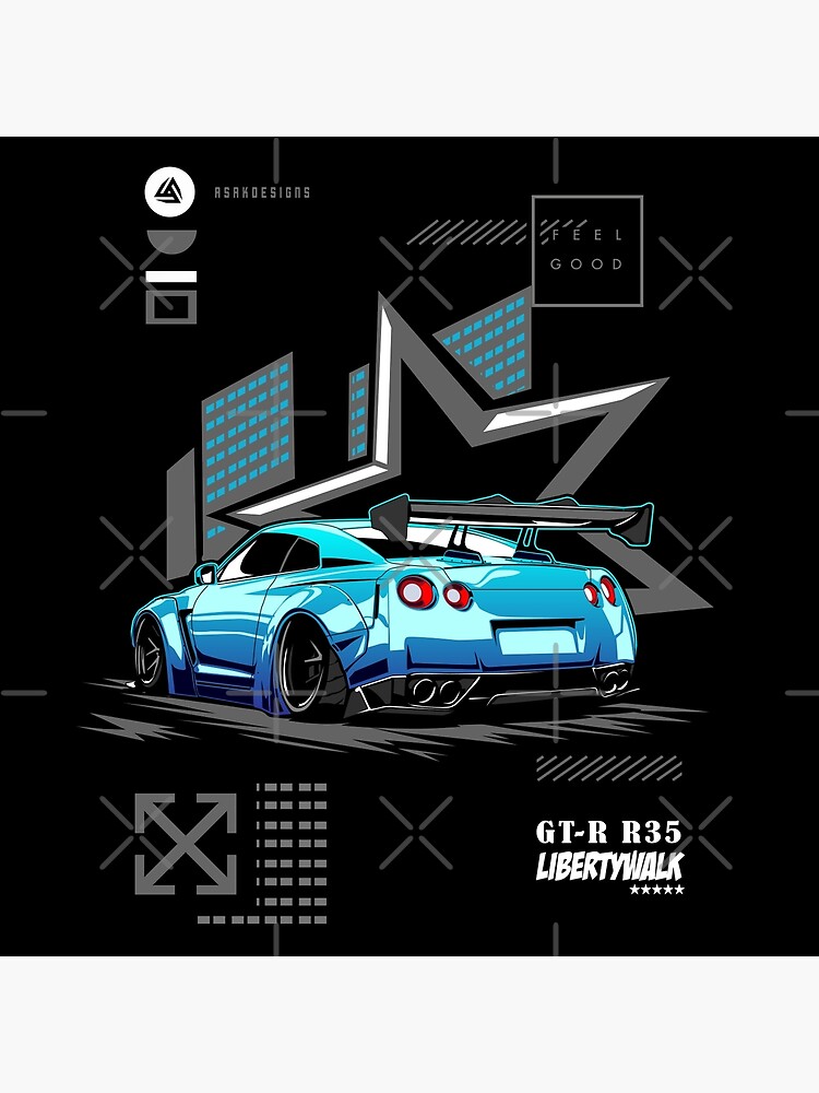 "R35 GT-R godzilla jdm vector art" Poster for Sale by ASAKDESIGNS ...