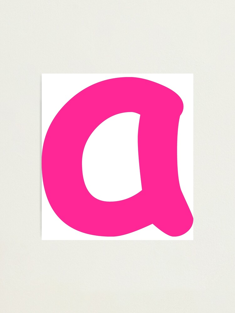 "Pink Letter a Lower Case Alphabet Girls Birthday Gift" Photographic ...