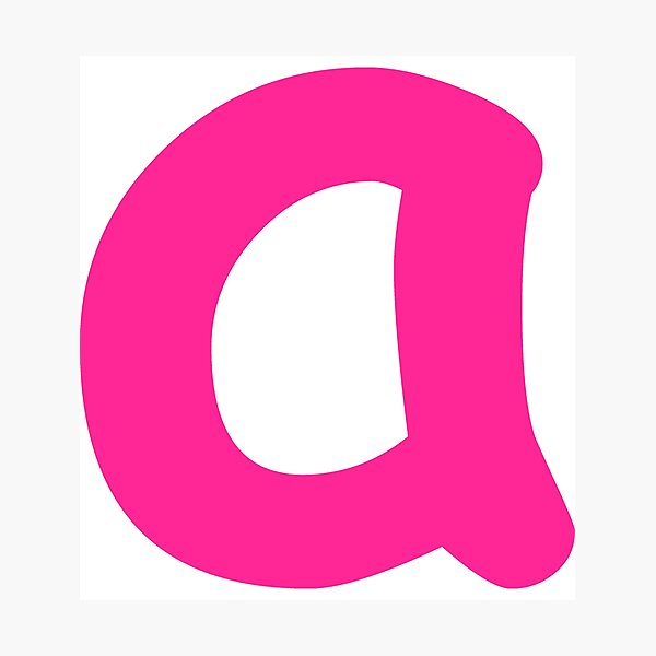 "Pink Letter a Lower Case Alphabet Girls Birthday Gift" Photographic ...