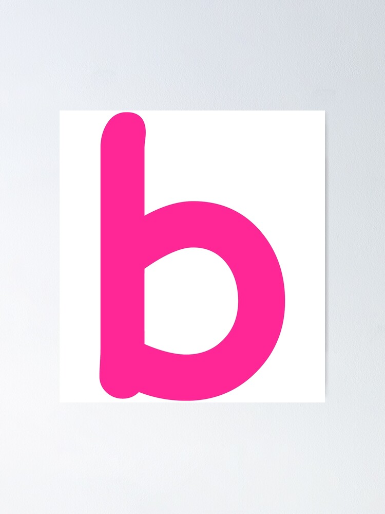Póster «Rosa Letra b Minúscula Alfabeto Regalo de cumpleaños para niñas ...
